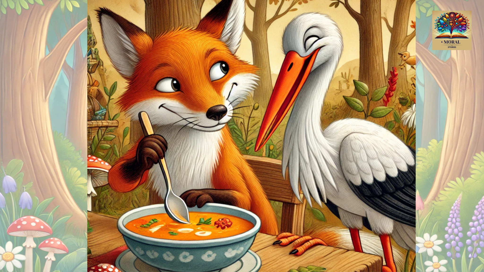 The Fox and the Stork Story in English with Moral (Short Story + 7 ...