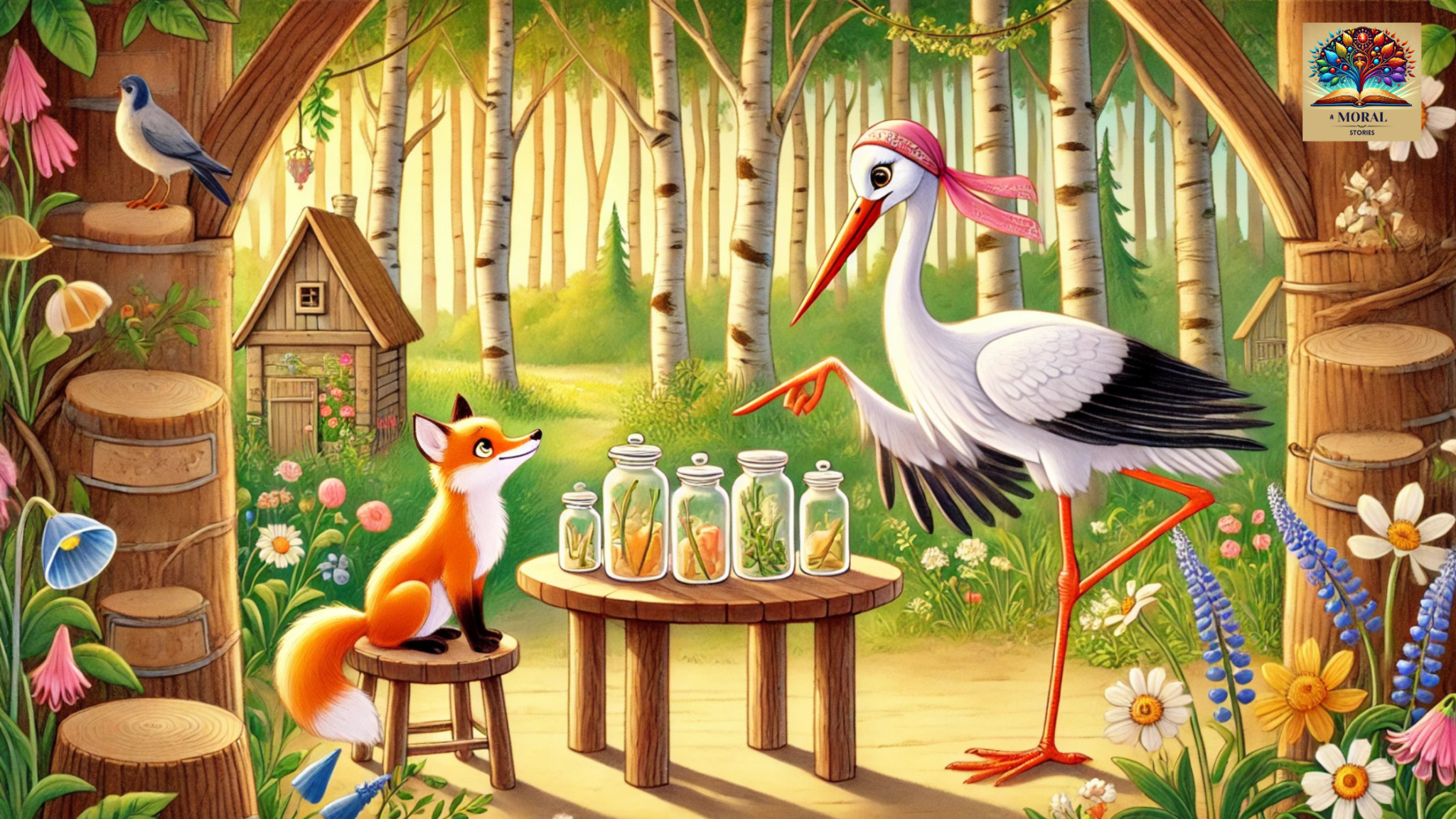 The Fox and the Stork Story in English with Moral (Short Story + 7 ...