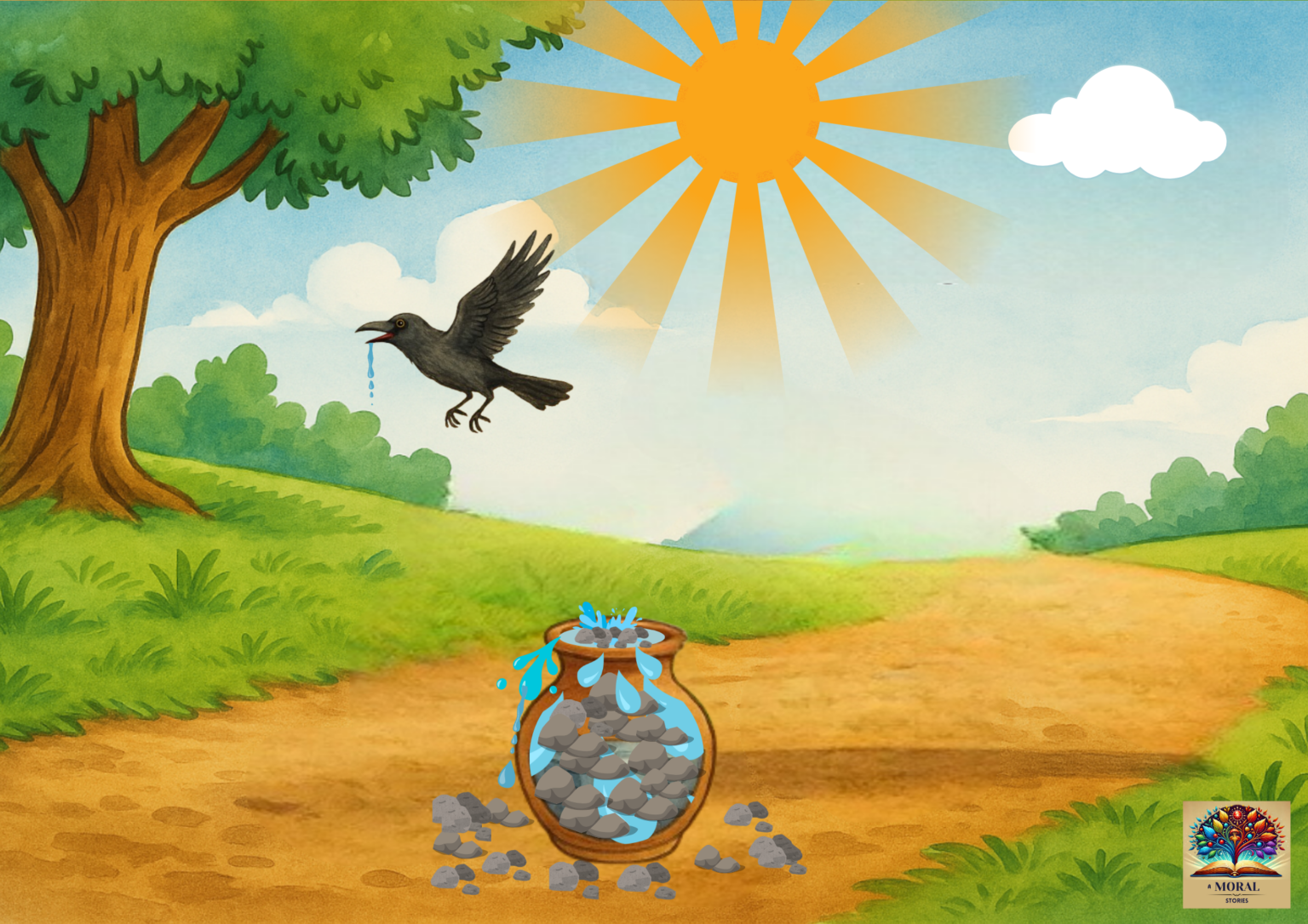 The Thirsty crow story - A powerful inspiring panchatantra