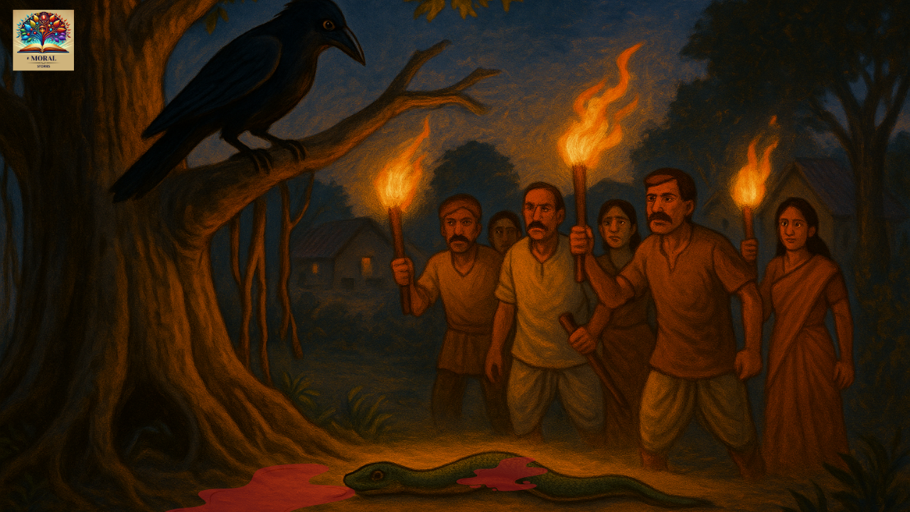 The Crow and the Snake Story in English -15 Powerful Lessons